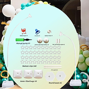 31MIGI Half Balloon Arch Stand 8.2Ft & 6.6Ft Free Bending Soft Balloon Flower Backdrop Stands Set with Water Base for Birthday Party Decorations Baby Shower Wedding Graduation balloons arch stand