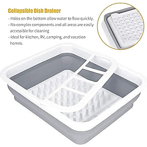 Plate Rack Dish Drainer Rack Collapsible Racks Space Saving Folding and Cutlery Drainer for Kitchen Easy Storage Bpa-Free Cutlery Pan Plate Holder