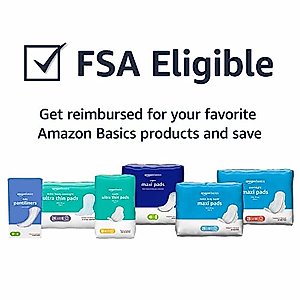 Amazon Basics Thick Maxi Pads with Flexi-Wings for Periods, Regular Absorbency, Unscented, Size 1, 36 Count, 1 Pack (Previously Solimo)