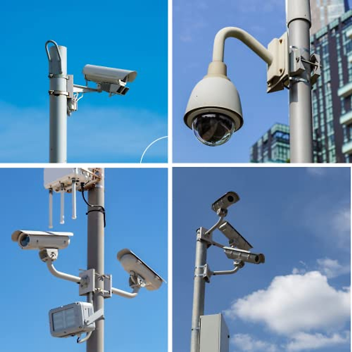 Universal Wall Mounting Bracket with 2 Loops, Vertical Pole Mount Adapter for CCTV Security Camera PTZ Dome Indoor Outdoor AP Access Point Client CPE