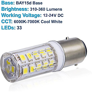 HQRP 2-Pack LED Light Bulb compatible with Aqua-Signal Series 40 41 42 50 Masthead Light Marine Navigation 3541002000 3108104000 3540002000 40400 40420 40000 40001 40020 12-24V