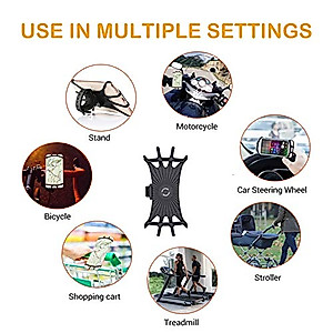 BeeAktiv 2021 New Thick Case Design Bike Phone Holder, 360°Rotatable Silicone Bike &Motorcycle Phone Mount, Universal Fit for Smartphones, Adjustable for iPhone, Galaxy, Google Pixel, Samsung