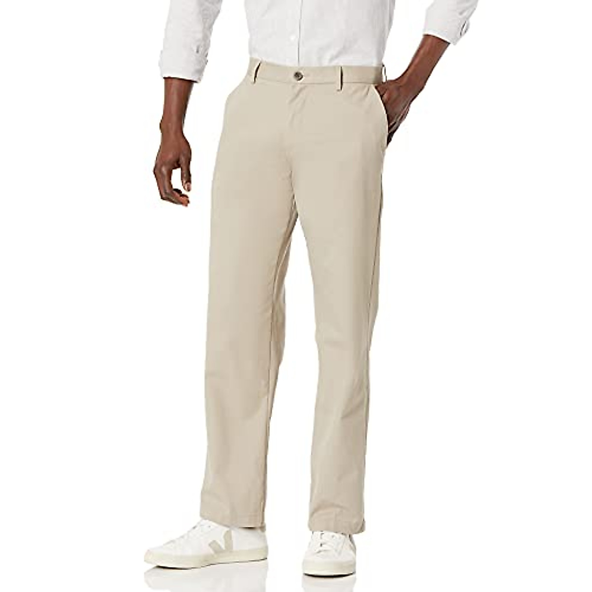 Amazon Essentials Men's Classic-Fit Wrinkle-Resistant Flat-Front Chino Pant (Available in Big & Tall), Khaki Brown, 38W x 30L