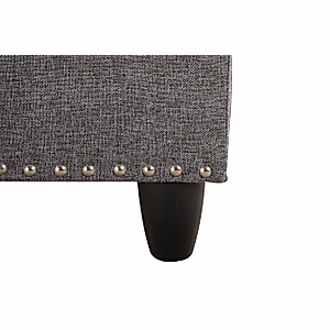 LOPOO 97" Linen Fabric L-Shaped Modular Sectional Sofa, Left-Facing Upholstered Couch with 69" Chaise Lounge, Button Tufted Design, Foldable Backrest with Cup Holders, Grey Living Room Furniture Set