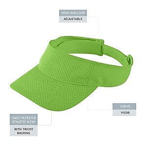 Augusta Sportswear Women's Athletic Mesh Visor - Stylish Sun Hat for Golf, Running, and Outdoor Activities, Lime