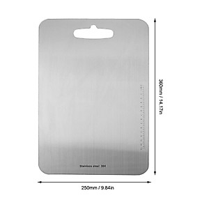 Cutting Board, 304 Stainless Steel Double Sided Cutting Chopping Boards Baking Board Heavy Duty Pastry Board for Kitchen Meat Vegetables Bread Cutting Mats(M)