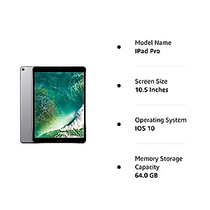 Apple iPad Pro 10.5in -64GB Wifi - 2017 Model - Gray (Renewed)