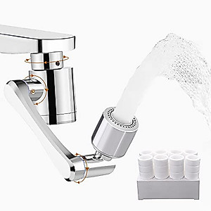 HAOMIAO 1080° FilterSwivel Faucet Aerator - Durable Splash Proof Faucet Extender, Two Ways Water Saver Faucet Aerator, Can Be Used for Bathroom Sink, Kitchen Sink (3.75 X 1.18 X 0.9 Inches)