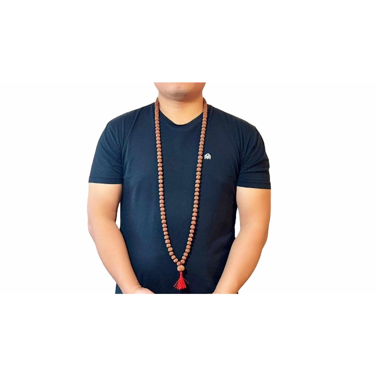 Himalayan organic five face Rudraksha necklace mala. Standard size 108 beads grown up in Himalaya of Nepal without chemical, wax and color treatment