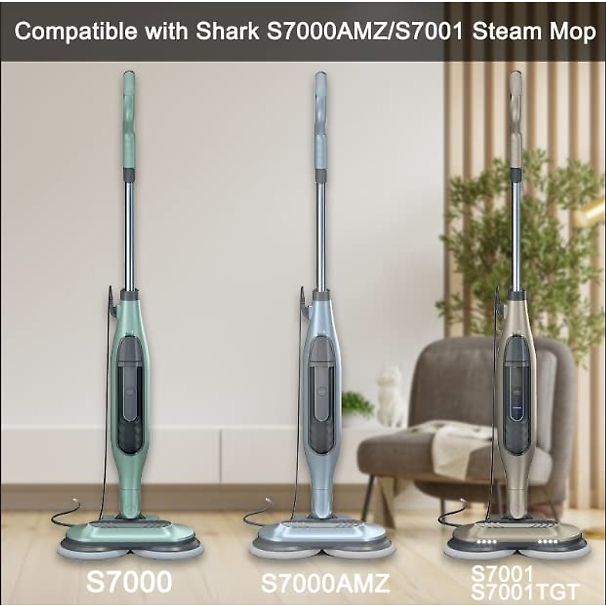 Mocsicka 6 Packs Steam Mop Vacmop Replacement Pads for Shark S7000 S7001 Steam Mops, Steam & Scrub All-in-One, Scrubbing Washable Mop Pads for Any Floors, Reusable Steam Scrub Cleaning Pads