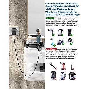 2000Watts Voltage Converter, 220V to 110V Converter, International Plug Adapter, Power Converter Adapter Combo, US to Europe, UK, Israel, Africa Over 150 Countries (DeepBlack)