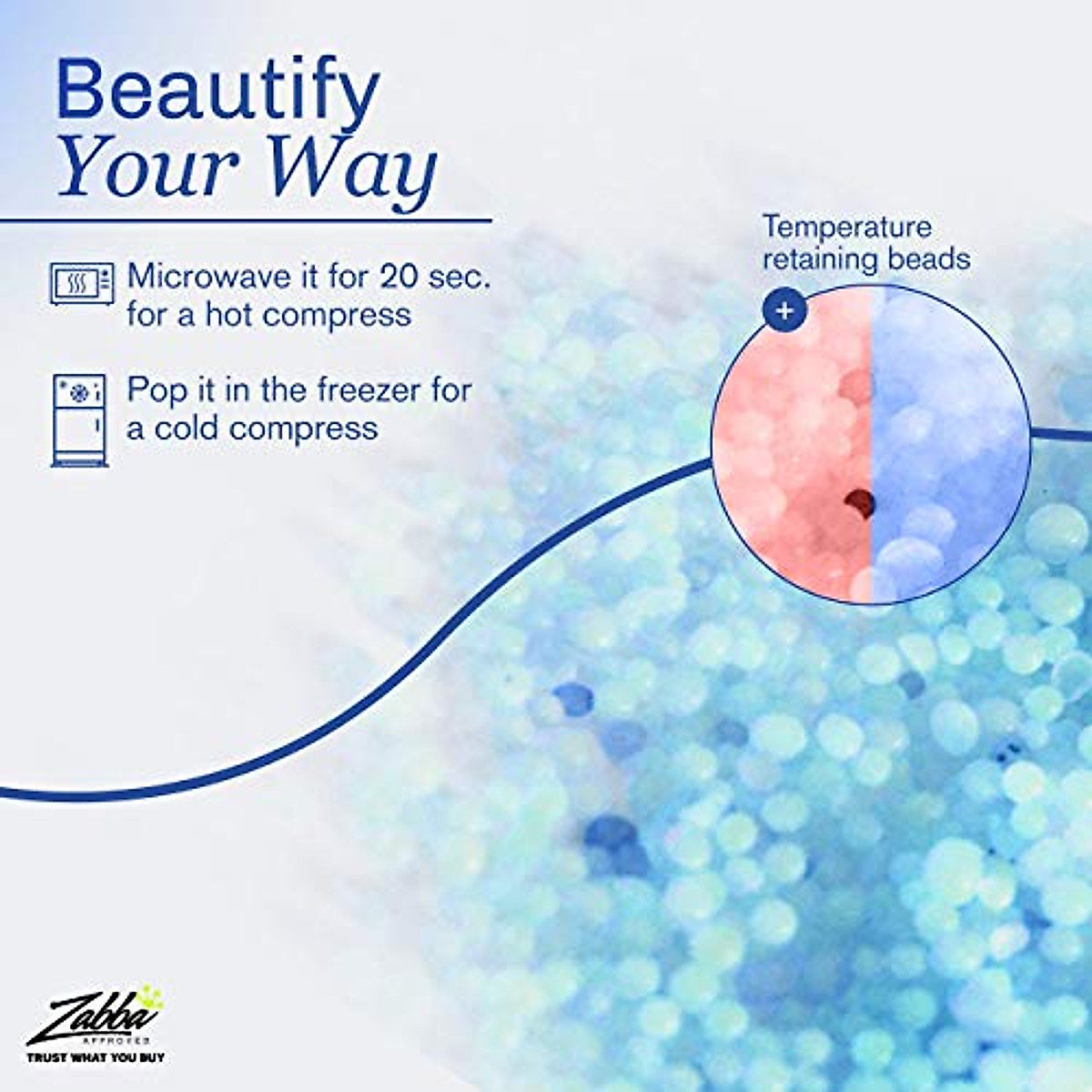 PerfeCore Facial Mask Get Rid of Puffy Eyes Migraine Relief, Sleeping, Travel Therapeutic Hot Cold Compress Pack Gel Beads, Spa Therapy Wrap for Sinus Face Puffiness Headaches Gel Mask