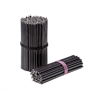 Danilovo Pure Beeswax Candles - No-Drip, Smoke-Less, Tall, Thin Taper Candles – Decorative Candles for Church Prayer, Decor or Birthday Candles – Honey Scented Candles – 6.3”x0.2” (Black,100pcs)