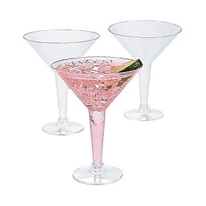 Fun Express Plastic Martini Glasses (bulk set of 20) Party Supplies
