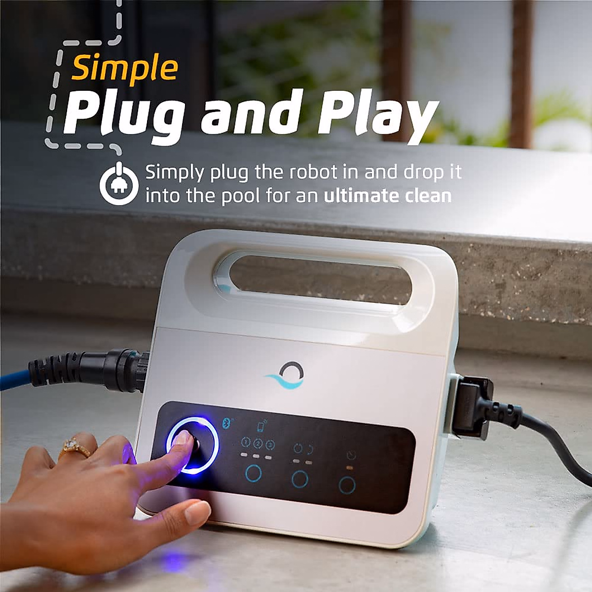 Dolphin Proteus DX4 Automatic Robotic Pool Vacuum Cleaner Includes Caddy for Easy to Transport and Storage, Ideal for In-Ground Pool up to 50 FT in Length