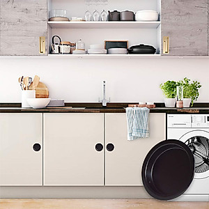 4PCS Black Closet Door Finger Pull 1-3/4", Cupboard Pull Out, Easy Snap-in Circular Sliding Door Pull, No Nails Needed, Perfect for Pocket Door, Bi-Pass Door, Cabinet Door