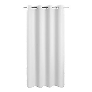Stall Fabric Shower Curtain No Hooks or Liner Needed - Soft Shower Stall Curtain 54" x 78" Hotel Grade, Waterproof & Machine Washable, White, 54x80 Stall Size