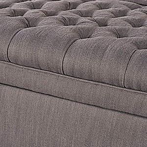 Christopher Knight Home Juliana Fabric Storage Ottoman, Gray