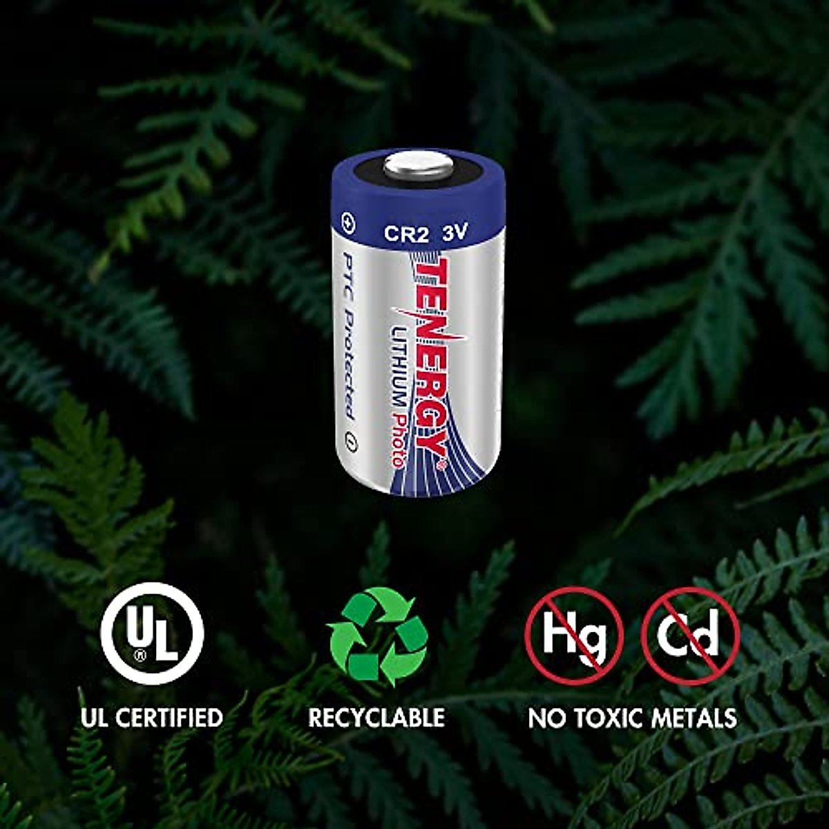 Tenergy CR2 3V Lithium Battery Non-Rechargeable PTC Protected High Performance CR2 Batteries for Flashlight, Digital Cameras, Toys, Alarm Systems (Not for Arlo Camera) 50PCS