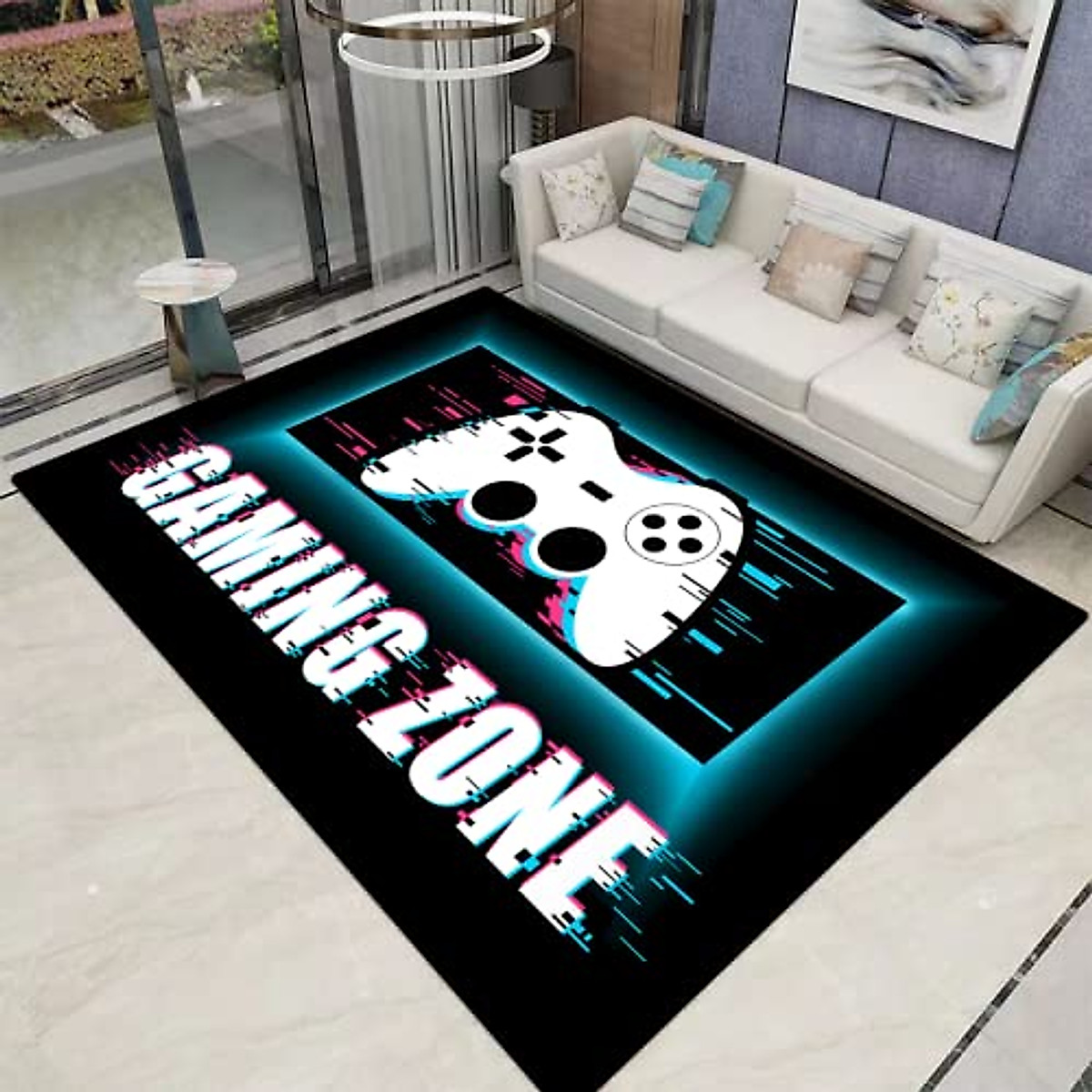 Gamer Gaming Game Controller Modern Area Rug Floor Mat Soft Gamer Rug Gaming Carpet Boys Rugs Doormats Home Decor Game Room Decor for Bedroom Living Room 60x39 Inch