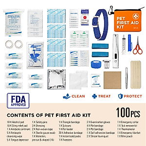 ARCA PET First Aid Kit 3 Piece Set - Each for Home, Car & Travel. Dog First Aid Kit with Thermometer, Tick Remover Kit & Many More