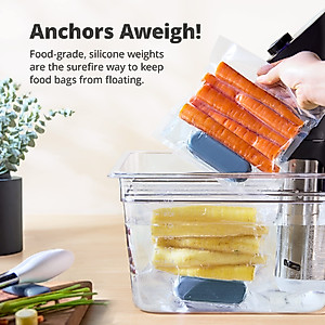 Greater Goods Sous Vide Weights with Silicone Shell and Stainless Steel Center, The Perfect Accessories for Completing a Sous Vide Set, Designed in St. Louis, Pack of 3 (Stone Blue)