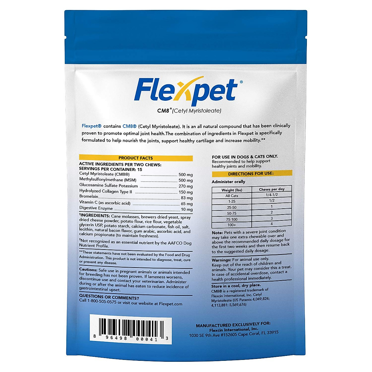 FlexPet Maximum Strength Soft Chews – All-Natural Pain Reliever for Dogs with Glucosamine and Cetyl Myristoleate (CM8), Hip and Joint Supplement, Anti-Inflammatory: Trial Pack - 30 Soft Chews