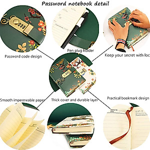 Code Lock Diary Journal Notebook,A5 Christmas Password Notebook Organizer Secret Digital Diary Journal Planner for Kids Diary Gift Notebook (Green)