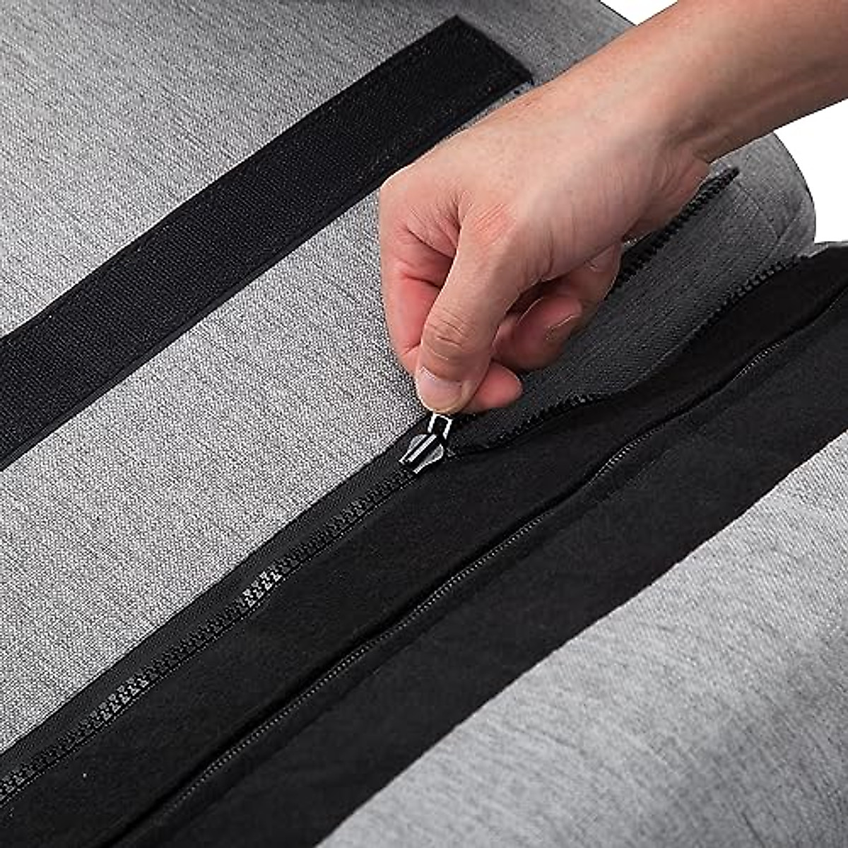 Goohome 79.5'' Linen L-Shaped Left-Hand Facing Sectional Sofa Metal Legs and 2 Detachable Armrest Pillows, Modern 3-Seater Fabric Couches for Living Room Apartment Small Space, A-Light Grey