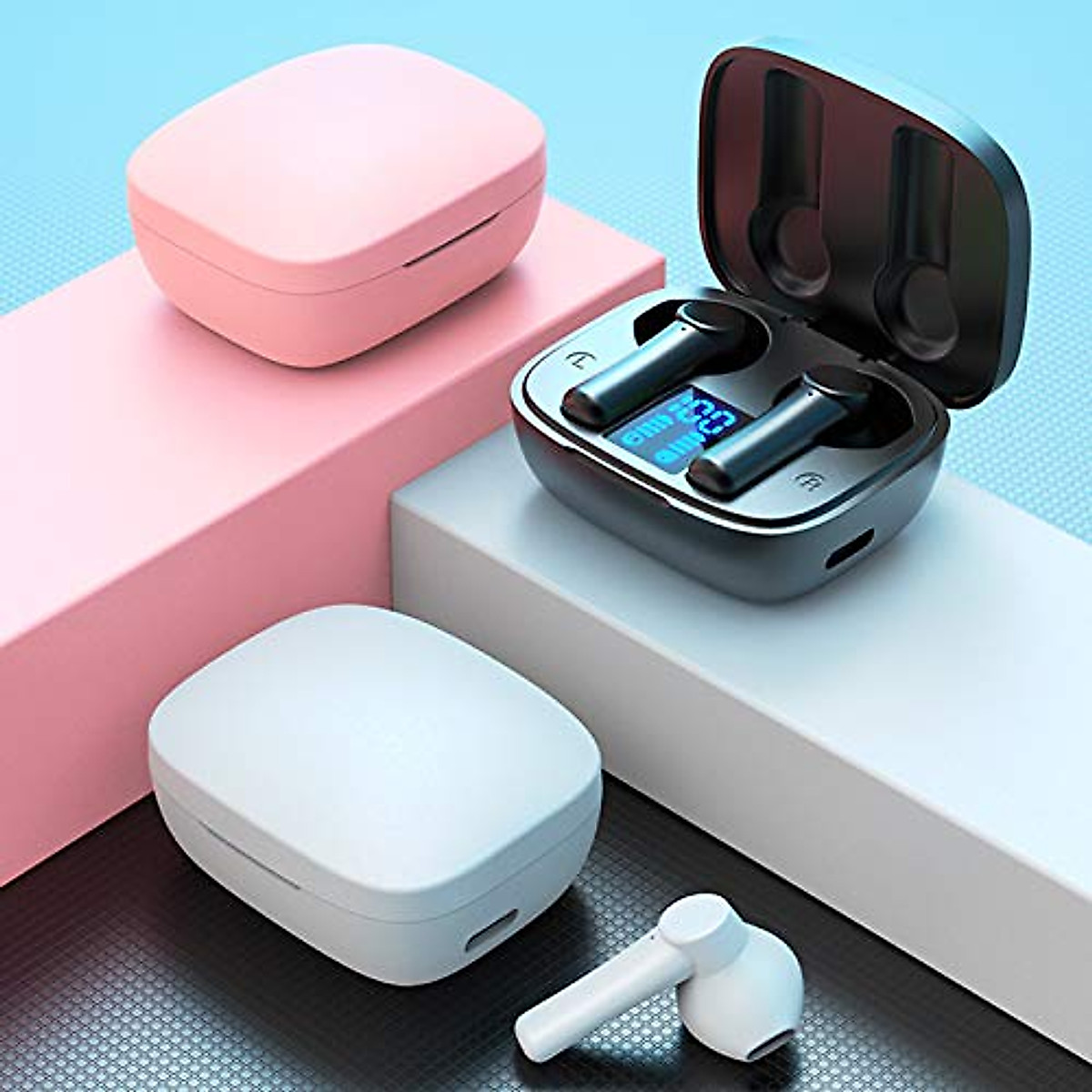 Gaweb Earphones, LB-8 Headphones Low Latency Long Standby ABS Clear Sound Wireless Earbuds for Work - Pink