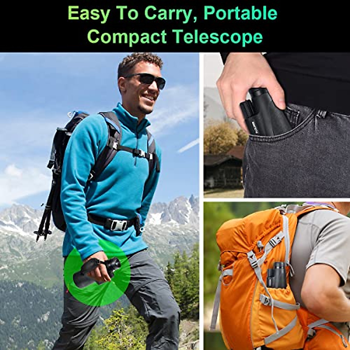 Monocular Telescope 12X50 Waterproof Telescope, High Definition BAK4 Prism, Adults Compact Monocular with Phone Holder and Metal Tripod for High Definition Bird Watching Hunting Hiking Camping