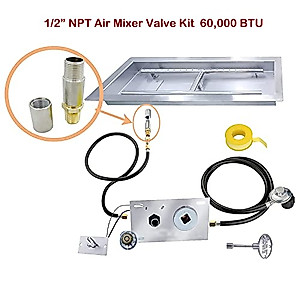 MENSI Propane Fire Pit Flame Air Mixer Orifice Nozzle Valve Jet for 60000 BTU Burner Fireplace with 1/2" NPT Fitting