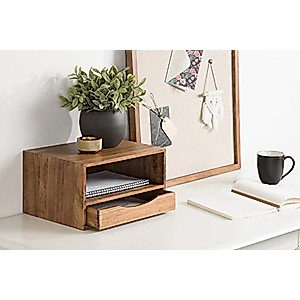 Kate and Laurel Hutton Modern Floating Shelf, 12.5 x 10 x 7, Rustic Brown, Farmhouse Floating Desk for Storage and Display