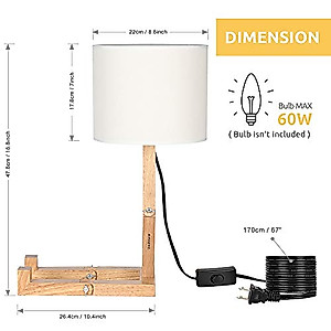 HAITRAL Cute Desk Lamp - Creative Table Lamp With Wood Base Changeable Shape Desk Lamp for Bedroom, Study, Office, Kids Room
