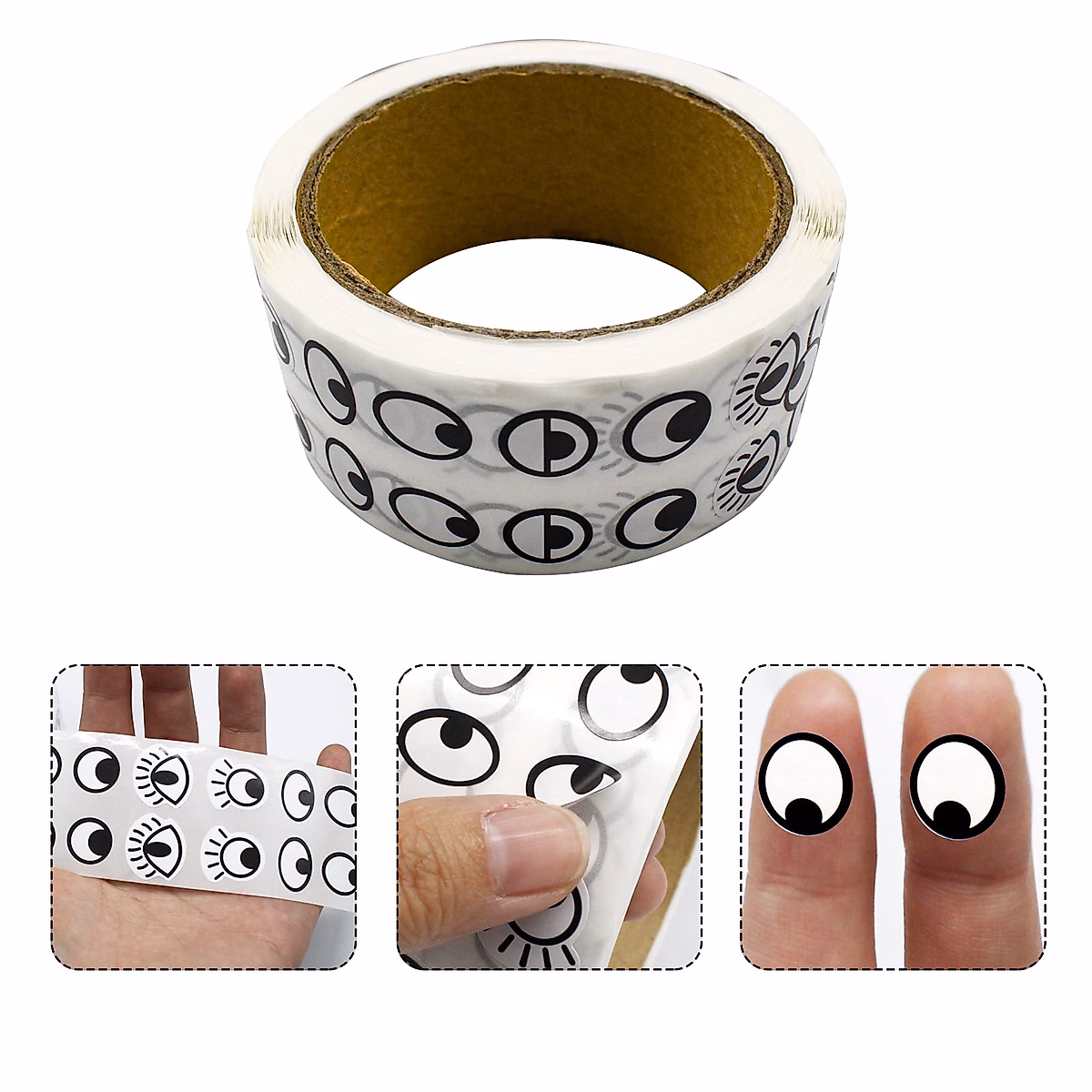 BLMHTWO 2000 Pieces Eye Stickers Large Googly Eyes Self Adhesive Stickers Labels Black White Cartoon Wiggle Eye Stickers Eyeball Stickers for DIY Crafts Scrapbook Notebook Party Favor