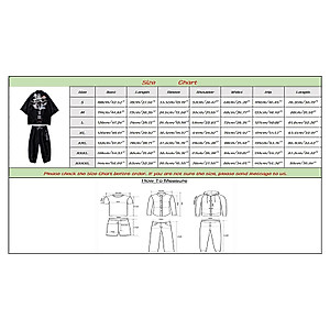 Mens Japanese Kimono Coat Suits Loose Open Front Seven Sleeve Kimono Cardigan Jacket with Shorts Plus Size(Red,Medium)