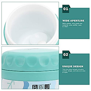 Cabilock Sealed Soup Cup with Spoon Portable Leakproof Food Jar Lunch Container Vacuum Soup Flask for Kid Adult School Office Outdoor Travel (Green)