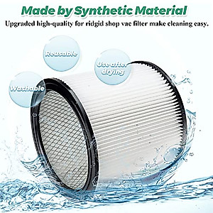 Replacement Cartridge Filter for Shop Vac 90304 90350 90333 by Techecook - 90350 90304 Shop Vac Filter fit Most Shop Vac Wet/Dry Vacuum 5 Gallon and Above, Reusable and Washable Synthetic Material