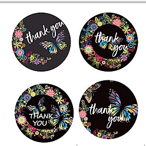 Thank You Sticker Rolls, Business Stickers, Bubble envelopes and Gift Bag Packaging Labels, 500 Sheets per roll, 1.5 inches in Diameter, 4 Different Patterns (500 Sheets/4 Styles)