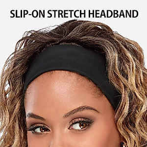 Especially Yours Arianna Headband Wig On-Trend Mid-Length Wig with Soft Curls and Great Volume/Runway Shades of Black and Brown