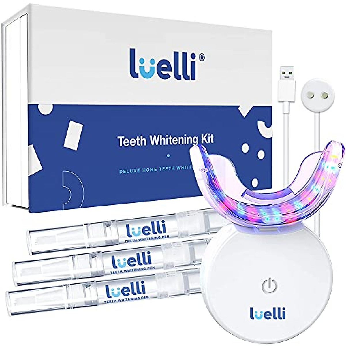 Teeth Whitening Kit for Stains Remove: Pro Whiten Gel with UV LED Light for Sensitive Teeth in Fast 10 mins at Home (Mint)