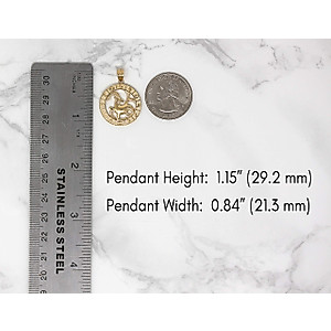 CaliRoseJewelry 14k Yellow Gold Pisces Zodiac Pendant Necklace, 22"
