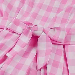 UNSERE Womens 2023 Trend Pink Princess Dresses Fashion Elegant Retro Halter Adult Cosplay Costume Formal Cocktail Prom Swing Dress 50s Vintage Sleeveless Polka Dot Movie Cosplay(Pink-f,X-Large)