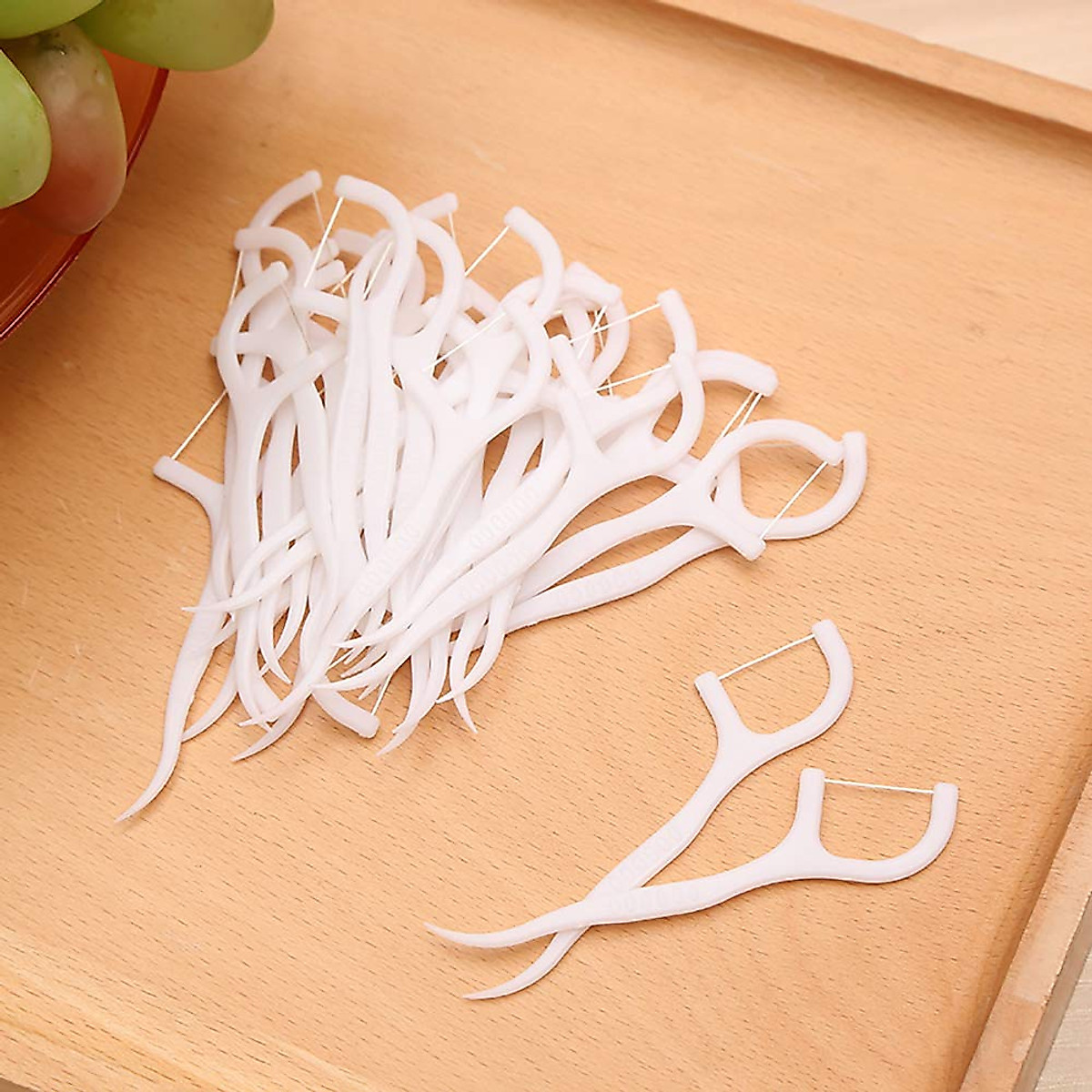 100 PCS White Dental Floss Picks Clean Floss Picks Toothpicks Oral Care Floss