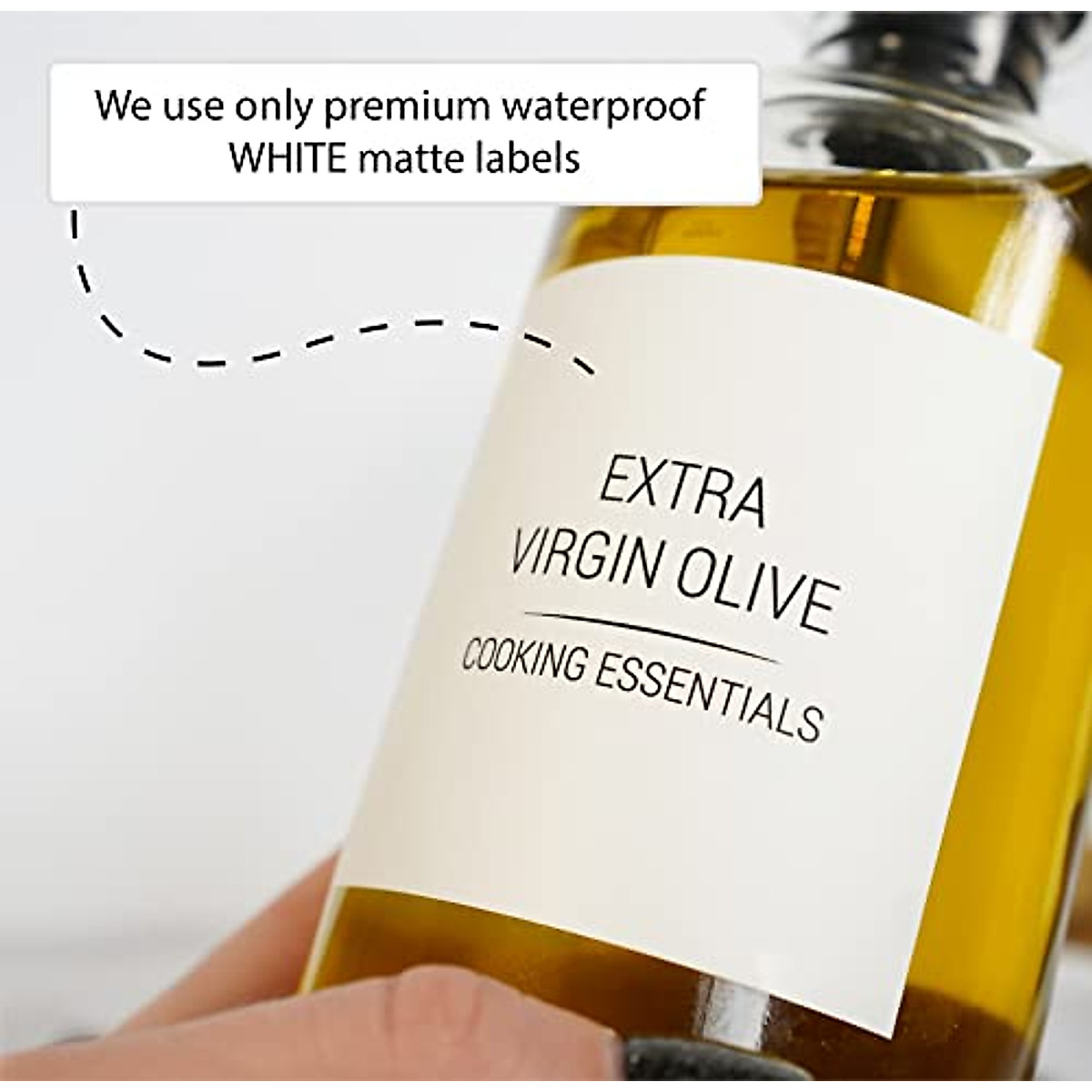 205 Kitchen Labels for Food Containers | Minimalist Labels for Jars Containers | Black Text on White Matte Jar Labels Stickers | Pantry Labels for Containers | 33 Spice Labels Spice Rack Organizations