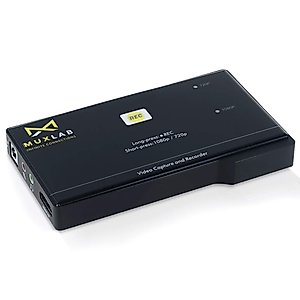 MuxLab Video Capture Recorder Device | HDMI to USB Recorder | Capture Video 1080P 60FPS | Save 1080P 30FPS | for PC, Game Consoles, TV Set Top Boxes | No Driver Required | Portable Game Recorder