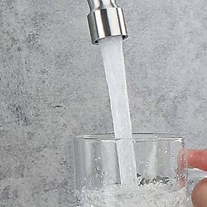 UMANYI Commercial Kitchen Faucet 8 Inch Center Stainless Steel Brushed Nickel Deck Mount Bridge Faucet 2 Hole 2 Handle Restaurant Laundry Utility Faucet, 11 Inch Spout SSKF10-3C