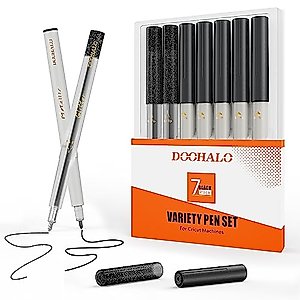 DOOHALO Metallic Grey Black Pens for Cricut Maker 3/Maker/Explore 3/Air 2/Air 1.0/0.8/2.0/2.5 Variety Point Tips Gel Glitter Markers for drawing Writing Compatible with Cricut Machine