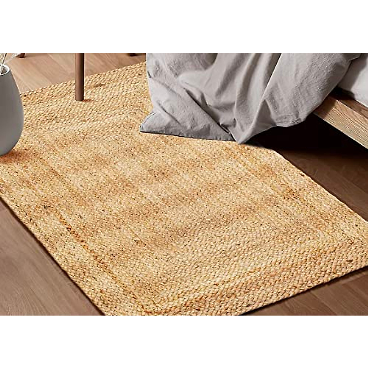 JOVIAL INTERNATIONAL Hand Woven Jute Braided Rug, 2'x3' - Natural, Reversible Farmhouse Accent Rugs for Living Room, Kitchen, Bedroom - 24x36 Inches (Rectangle 2'x3')