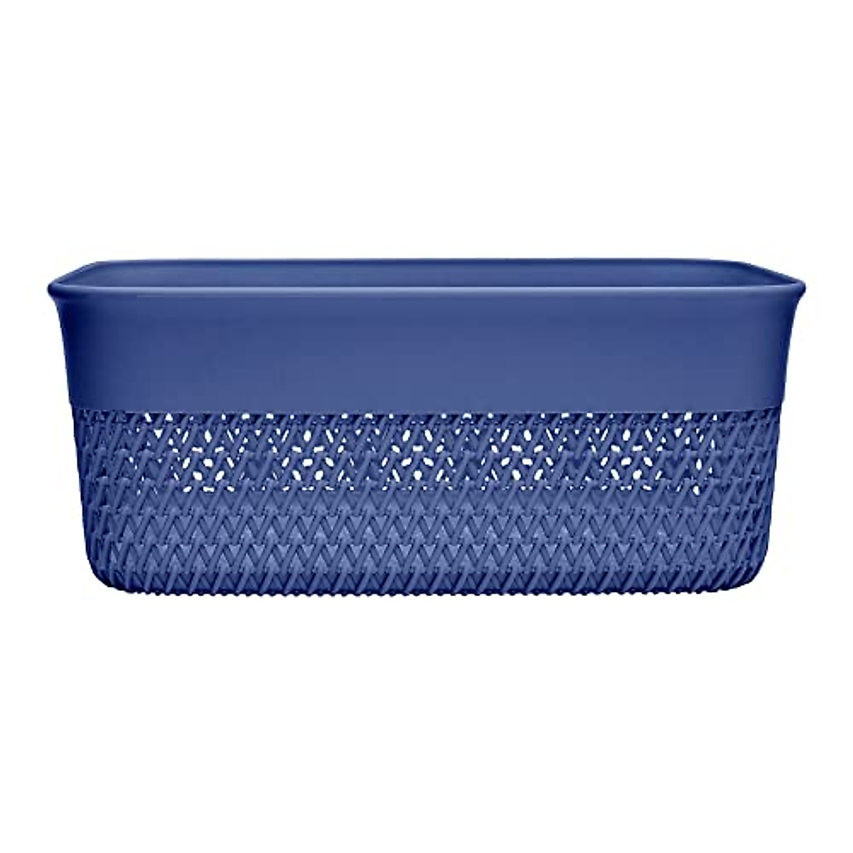 Life Story 10 Quart Lightweight Heavy Duty Woven Trendy Storage Organizer Holder Bin Basket w/Built In Handles for Household Storage, Blue (12 Pack)